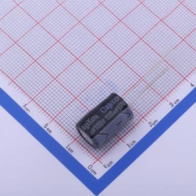 China High reliability CapXon KM101M100G160A capacitor with wide temperature range and safety vent construction for sale