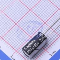 China 220 Microfarad 25 Volt Radial Electrolytic Capacitor CapXon GH221M025E110A Aluminum Component for sale