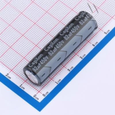 China Slim aluminum electrolytic capacitor CapXon KY820M450I450ECLBV rated 450V DC with 105C temperature and THT mount for sale