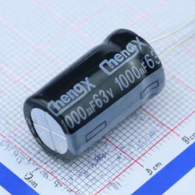 China Aluminum Electrolytic Capacitor Rated 6.3 to 450 Volts Chengx KM108M063K25RR0VH2FP0 for Circuit Performance for sale