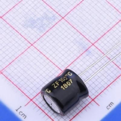 China 470uF aluminum capacitor Chengx ZF477M016F07RR0VH4FPV with black PVC sleeve and 16 volts working voltage for sale
