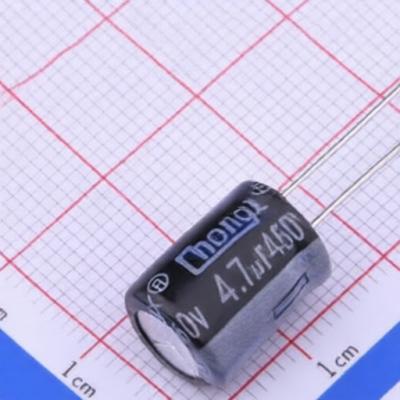 China Aluminum Electrolytic Capacitor KM475M450G13RR0VH2FY0 4.7uF 450V Rated Voltage Black Body PVC Sleeve for sale