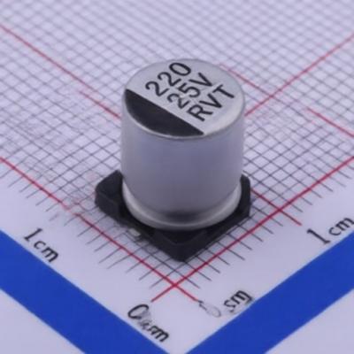 China V chip Aluminum Electrolytic Capacitors Chengx RVT1E221M0810 Rated 105C with RoHS Directive Compliance for sale