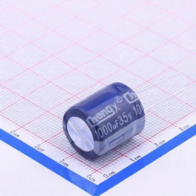 China purple 1000uF 35V capacitor high frequency type size 16 by 18 gasket Chengx GR108M035K18RR0VZ2FPD part for sale