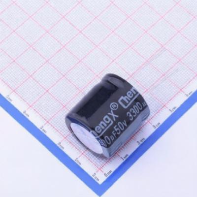 China Long Lifespan Aluminum Electrolytic Capacitors Chengx KM338M050O25RR0VH2FP0 for Various Applications for sale