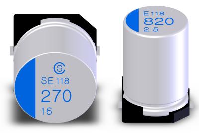 China Conductive Polymer Capacitors Chinsan VSE0J221MCB6357 Featuring High Ripple Current and Long Lifespan for sale