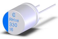China Durable Conductive Polymer Capacitors Chinsan URH1E101MP30808U Featuring 2000 Hour Endurance at 125C for sale