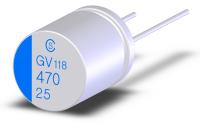 China Conductive Polymer Aluminum Solid Capacitor Chinsan UGV1E331MNN1012U with High Ripple Current Rating for sale