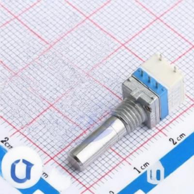 China Vehicle audio visual radio communication rotary switch spst encoder 8mm metal shaft type CTR R08719NS-BK17.4S5.5-B103-0103 for sale