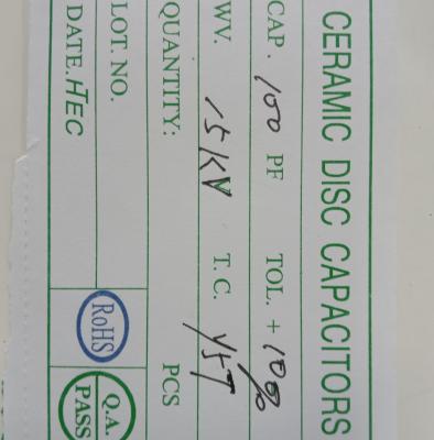 China High Voltage Ceramic Capacitor DGCX CT81Y5V1KV152K6040BC 1000V 1500pF Y5V Epoxy Resin Silver Electrode for sale