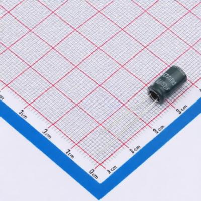China Electrolytic capacitor Econd 100UF25VE110GF 100 microfarad 25 volt green sleeve aluminum type for sale