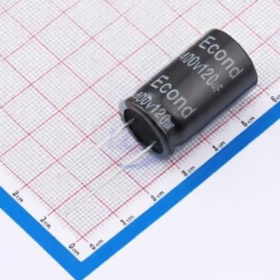 China performance capacitor Econd 120UF400VK300KM with 400 volt working voltage and 18 by 30 millimeter size for sale