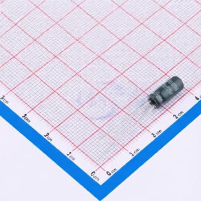 China aluminum electrolytic capacitor Econd 220uF10V5x11GF with 5 by 11 millimeters size and green PET sleeve for sale