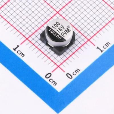China shrinking body capacitor FOLLON EFVM016ADA101M0640 with voltage range 6.3 to 50 volts and low leakage current for sale