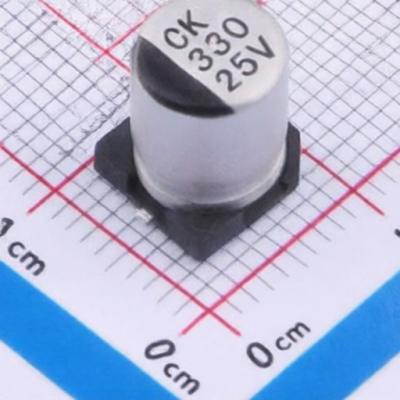China conductive polymer Fujicon Elec CK1E331M-CRF10 aluminum capacitor with low ESR and extended load life for sale