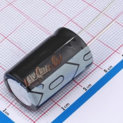 China plug-in aluminum electrolytic capacitor HRK CD1106862GM1826VFL with black sleeve and white markings for sale