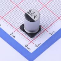 China 220F 35V Aluminum Electrolytic Capacitor HRK GVT1V227M0810CNVC with RoHS Compliance and Halogen Free for sale