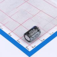 China plug-in aluminum electrolytic capacitor HRK CD1104771CM0812VFL with black sleeve and white lettering for sale