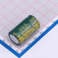 China Plug-in Aluminum Electrolytic Capacitor HRK CD2882281JM1832VFL with Green Sleeve and Gold Markings for sale