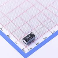 China Plug in aluminum electrolytic capacitor HRK 16V220uF CD110 series with black sleeve and white marking for sale