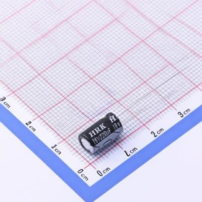 China Plug in aluminum electrolytic capacitor HRK 16V220uF CD110 series with black sleeve and white marking for sale