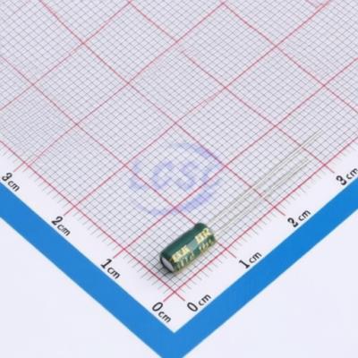 China 4.7uF 50V Plug in Aluminum Electrolytic Capacitor HRK CD288475M1H0407VFL with Green Sleeve Gold Marking for sale