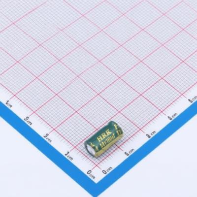 China plug-in aluminum electrolytic capacitor HRK CD288107M1H0612VFL with green sleeve and 20 percent tolerance for sale