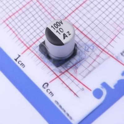 China Al Ecap capacitor 10 microfarad 100 volt surface mount HRK GVZ2A106M0608CNVC for demanding conditions for sale