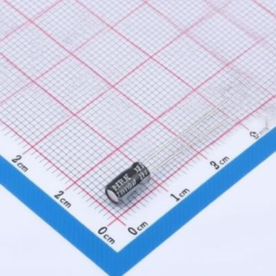 China industrial plug in aluminum electrolytic capacitor HRK CD110106M1E0407VFL with black sleeve and white marking for sale