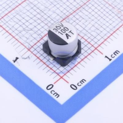China Surface Mount Aluminum Electrolytic Capacitor HRK GVT1V107M0606CNVC 100F 35V Wide Temperature Range for sale