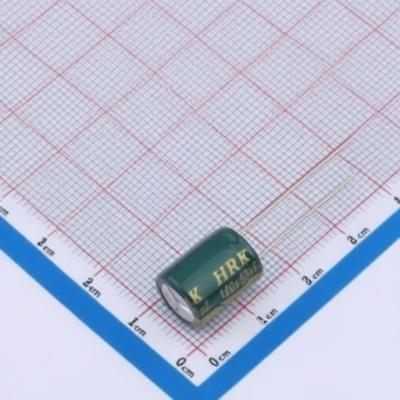 China Plug-in Type Aluminum Electrolytic Capacitor HRK CD288336M2C1013VFL with Green Sleeve Gold Markings for sale