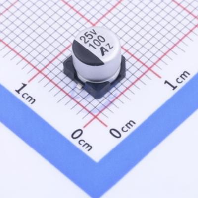 China 100F 25V Aluminum Electrolytic Capacitor HRK GVZ1E107M0606CNVC Low Impedance Surface Mount Component for sale