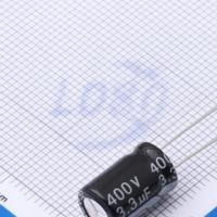 China HRK CD1103.3uF400v8 12 plug-in aluminum electrolytic capacitor with black sleeve and white lettering for sale