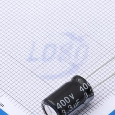 China HRK CD1103.3uF400v8 12 plug-in aluminum electrolytic capacitor with black sleeve and white lettering for sale