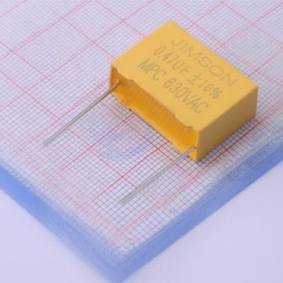 China capacitor Jimson MPC474K630A02 featuring polypropylene film dielectric and epoxy sealed flame retardant plastic case for sale