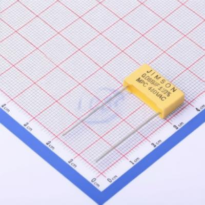 China Radial lead capacitor Jimson MPC683K400A01 with vacuum evaporated metal electrodes and UL94V 0 flame retardant case for sale