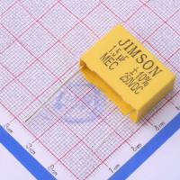 China Moisture resistant polyester film capacitor Jimson MEC155K250D02 with flame retardant plastic case and radial wire leads for sale