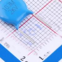 China Fixed ceramic capacitors KNSCHA Y5V103M2KV16CC0204 featuring phenolic and blue epoxy resin coatings for sale