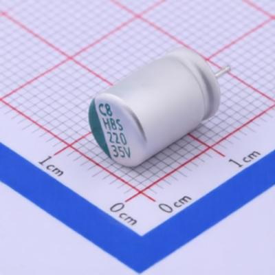 China Durable Conductive Polymer Hybrid Capacitors Lelon HBS221M1VCC-0812 with 125 Rated Voltage and Low ESR for sale