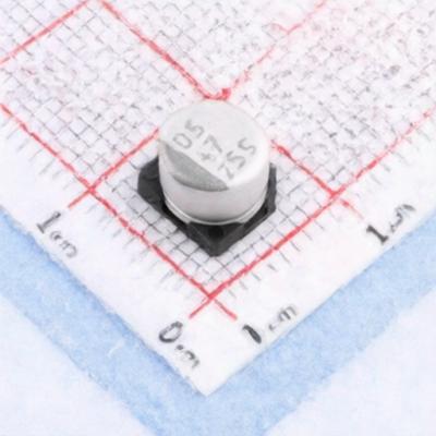 China Miniature Vertical Chip Aluminum Electrolytic Capacitor Lelon VES470M1ETR-0605 Surface Mount SMD Type for sale