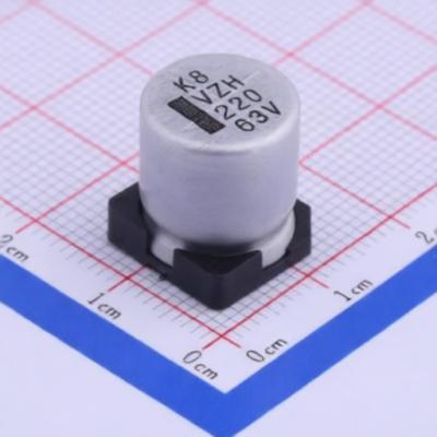 China SMD Aluminum Electrolytic Capacitor Lelon VZH221M1JTR-1313 for Automotive and Industrial Applications for sale