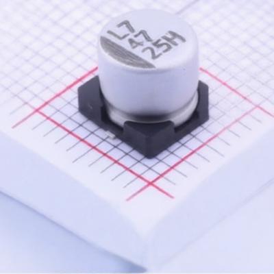 China SMD Aluminum Electrolytic Capacitor Lelon VZH470M1ETR-0606 with High Capacitance and RoHS Compliance for sale