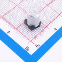 China Miniature Vertical Chip Aluminum Electrolytic Capacitors Lelon VES470M1HTR-0607 For High Density PCBs for sale