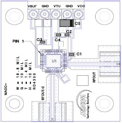 China InGaP HBT Voltage Controlled Oscillator MACOM MAOC-010334-000000 Designed for 8.4 to 9.25 GHz Frequency Generation for sale