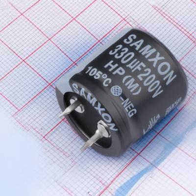 China aluminum electrolytic capacitor Man Yue Tech EHP337M2DO25SWSHP with PET sleeve and copper clad steel terminals for sale