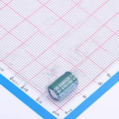 China 16 Volt 470 Microfarad Polar Aluminum Electrolytic Capacitor Man Yue Tech EGF477M1CF12RR Single Ended for sale