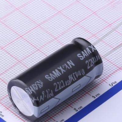 China aluminum electrolytic capacitor Man Yue Tech EKM228M1JL35RR with 2200 microfarad capacitance and 63 volt rating for sale