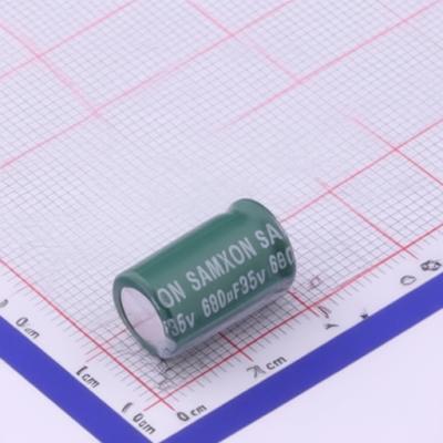 China aluminum electrolytic capacitor Man Yue Tech EGF687M1VG16RR with 680 microfarad capacitance and 35 volt rating for sale