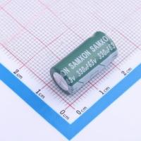 China Electrolytic capacitor Man Yue Tech EGF337M1JG20CB featuring aluminum case and PET sleeve protection for sale