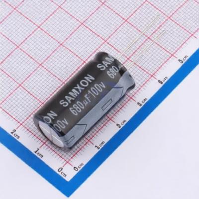 China Electrolytic capacitor Man Yue Tech EGY687M2AK30RR featuring safety vent and aluminum terminal wire for sale